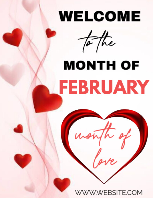 Copy of White Welcome February New Month Design Template Flyer (us ...