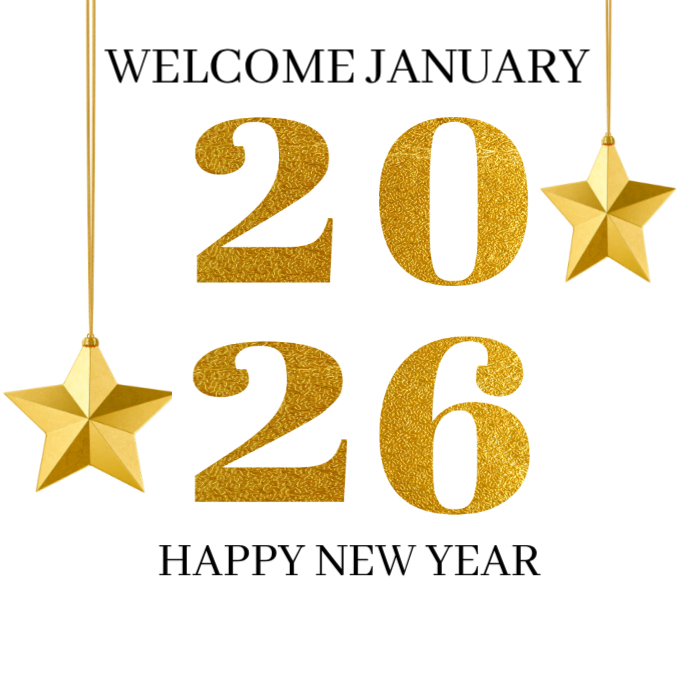 White Welcome January And Happy New Year 2026 Instagram Post Template ...
