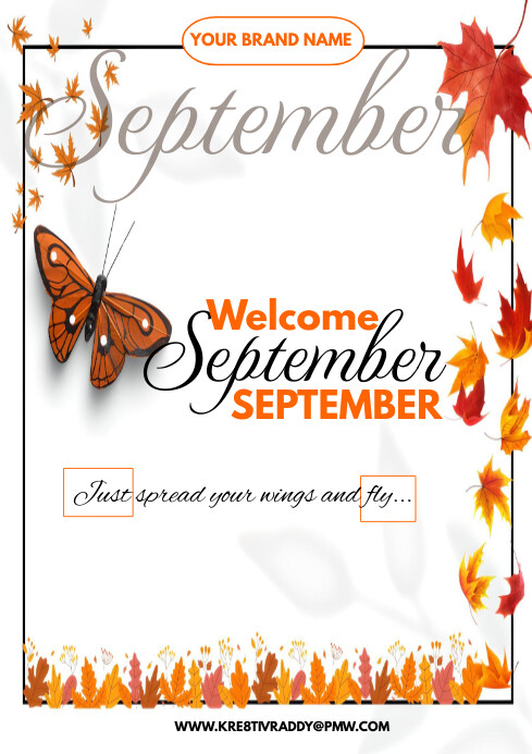 White Welcome September A4 Template | PosterMyWall