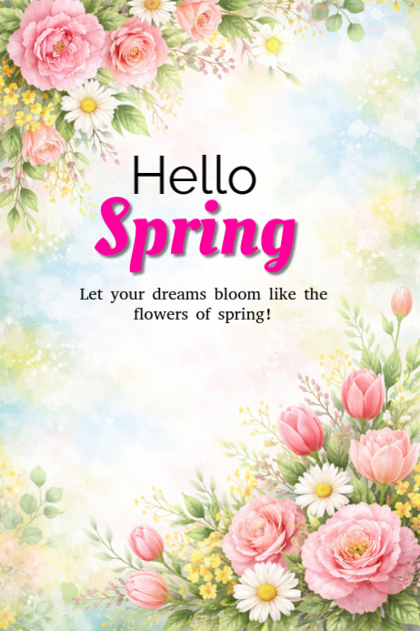 White Welcome Spring Poster Template | PosterMyWall