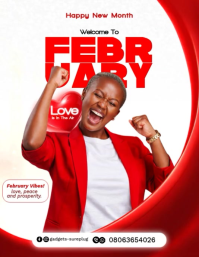 White Welcome To February New Month Celebration Flyer Video Template ...