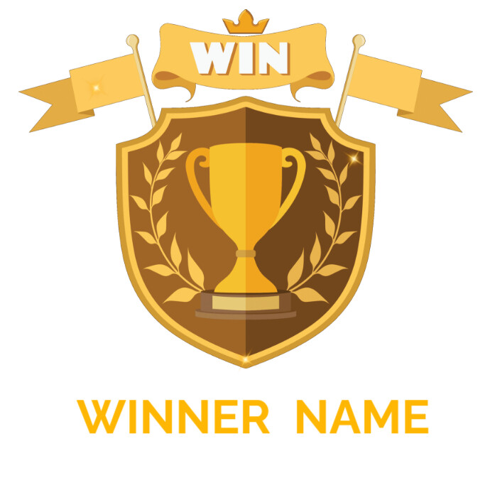 Plantilla de White Winner Name Logo | PosterMyWall