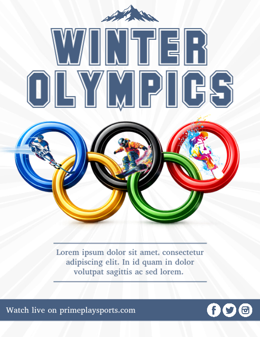 White Winter Olympics Flyer Template | PosterMyWall