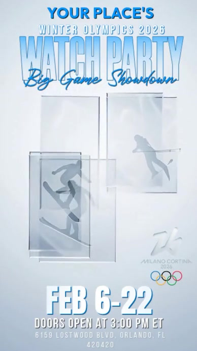 White Winter Olympics Watch Party Instagram Story Video Template ...
