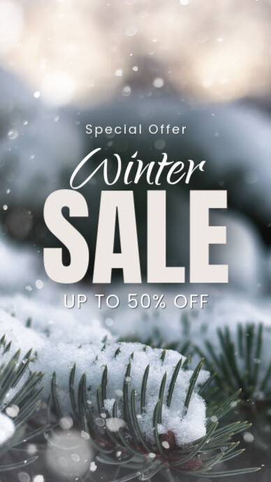 White Winter Sale Instagram Story Template | PosterMyWall