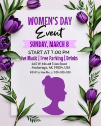 White Women's Day Event Instagram Portrait Template | PosterMyWall