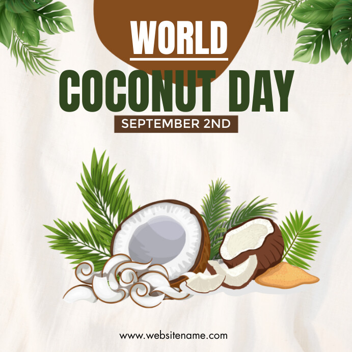 White World Coconut Day Instagram Post Template | PosterMyWall