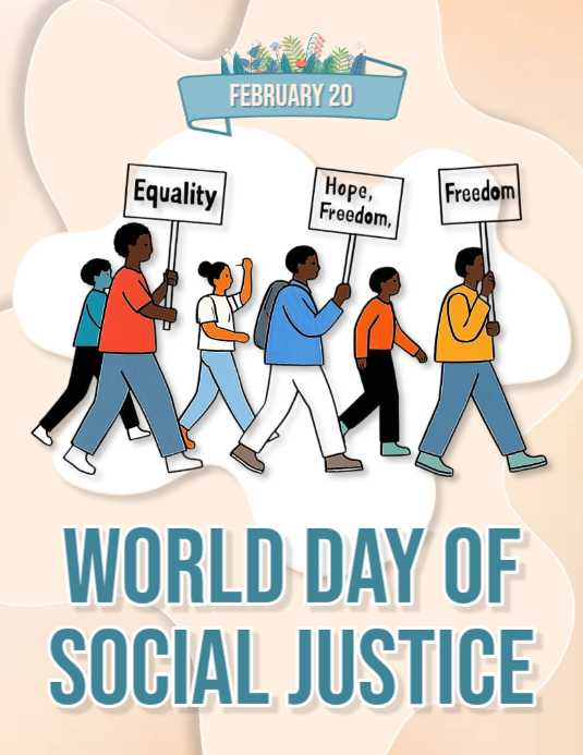 White World Day of Social Justice Flyer Template | PosterMyWall