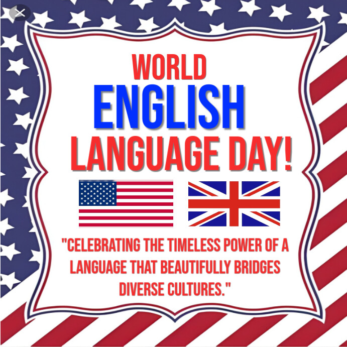 White World English Language Day Instagram Post Template | PosterMyWall