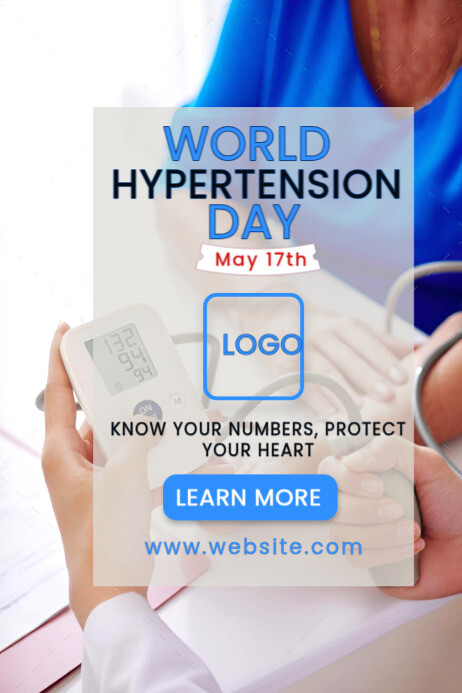 Copy of White World Hypertension Day Flyer | Heart Health Awareness ...