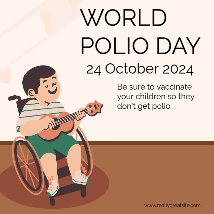 White World Polio Day Logo Template | PosterMyWall