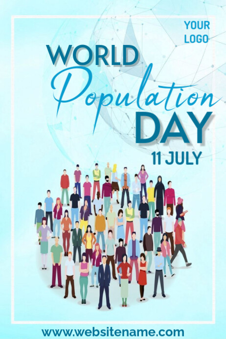 White World Population Dat Poster Template | PosterMyWall
