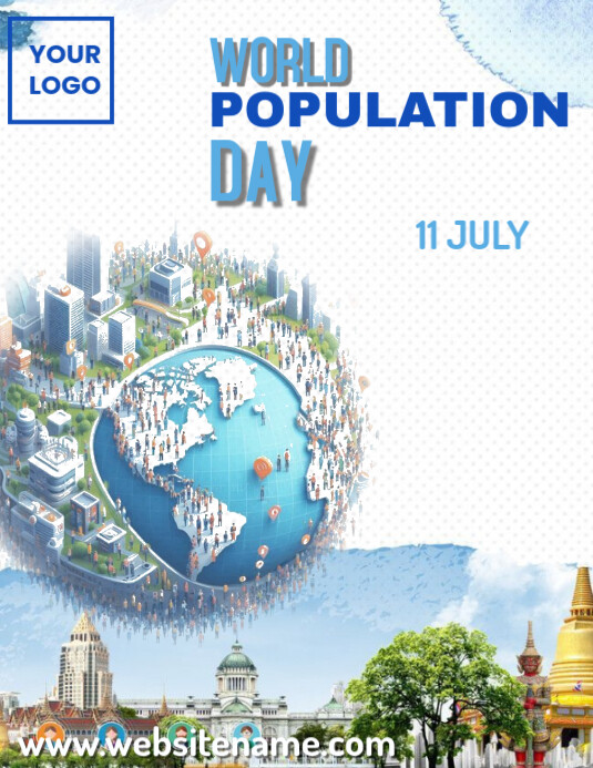 Copy of White World Population Day Flyer (us Letter) | PosterMyWall