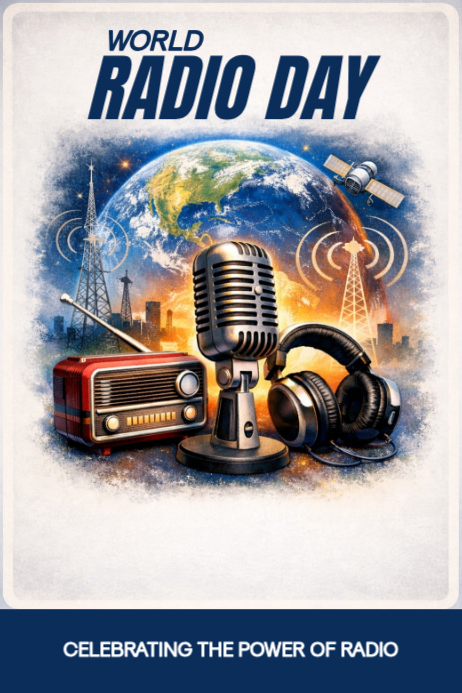 White World Radio Day Poster Template | PosterMyWall