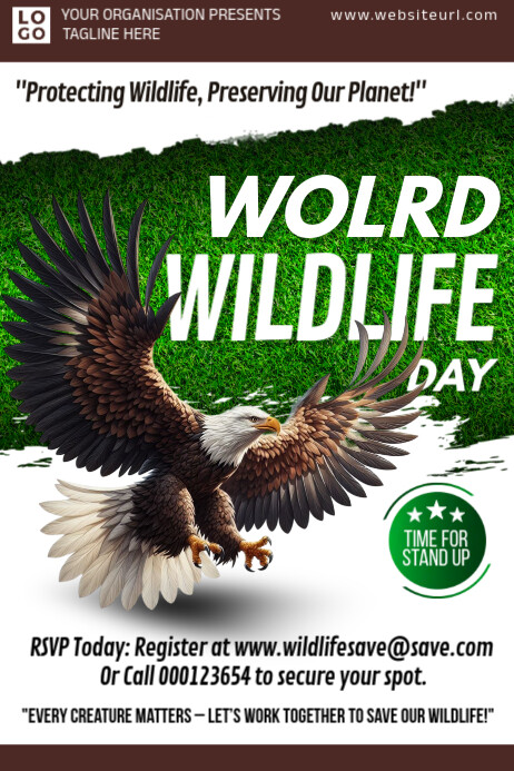 Copy of White World Wildlife Day Banner 4' × 6' | PosterMyWall