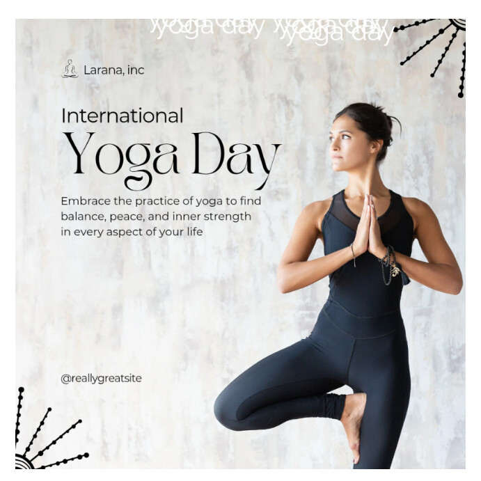 White Yoga Day Instagram Post Template | PosterMyWall