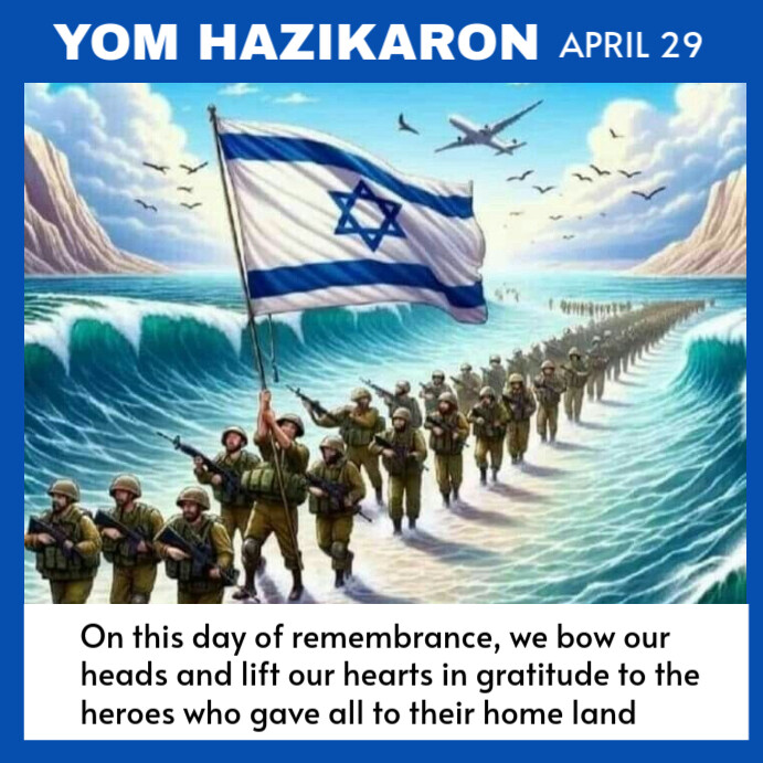 White Yom Hazikaron ( Israel Memorial Day) Instagram Post Template ...