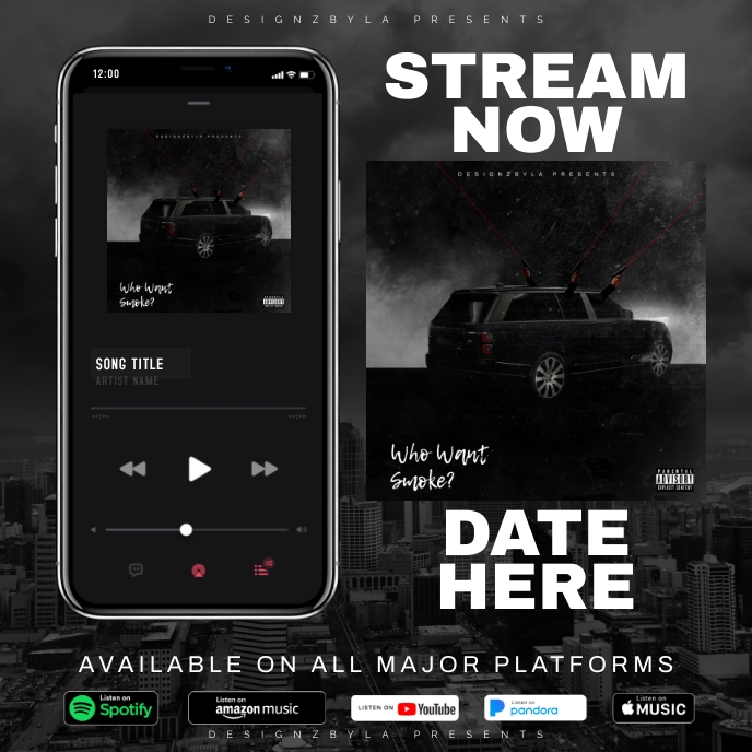 Who Want SMOKE - STREAM NOW Template | PosterMyWall