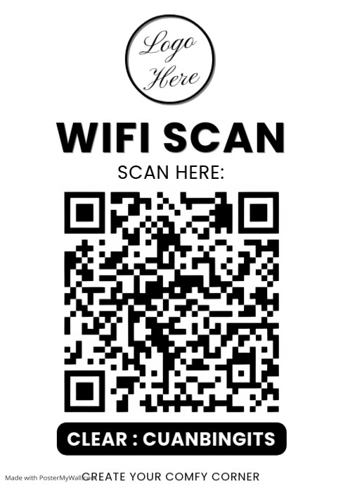 wifi zone scan qr code poster template | PosterMyWall