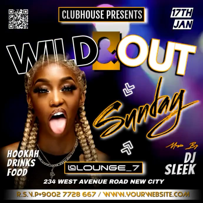 WILD AND OUT SUNDAY PARTY FLYER POSTER Template | PosterMyWall