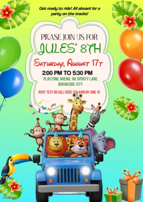 Wild Birthday Jungle Safari Birthday Video Template | PosterMyWall