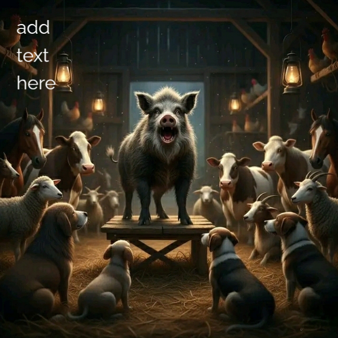 Wild Boar Addressing Farm Animals Meeting Template | PosterMyWall