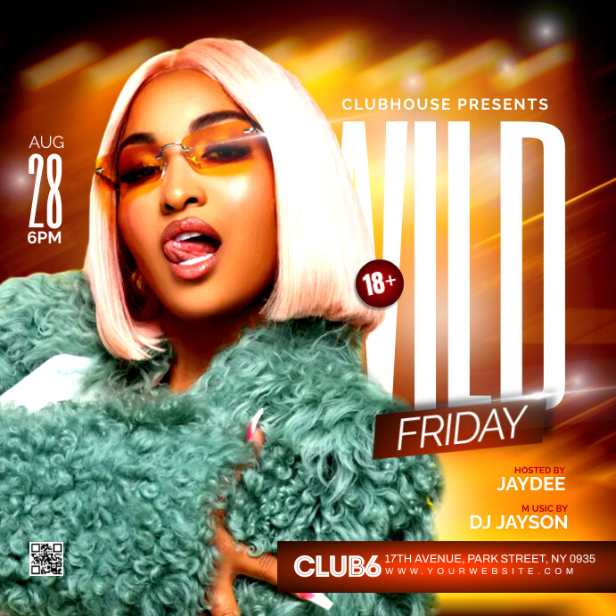 wild friday night party Template | PosterMyWall