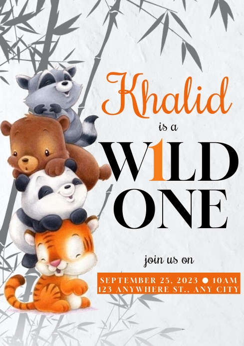 WILD ONE BIRTHDAY INVITATION Template | PosterMyWall
