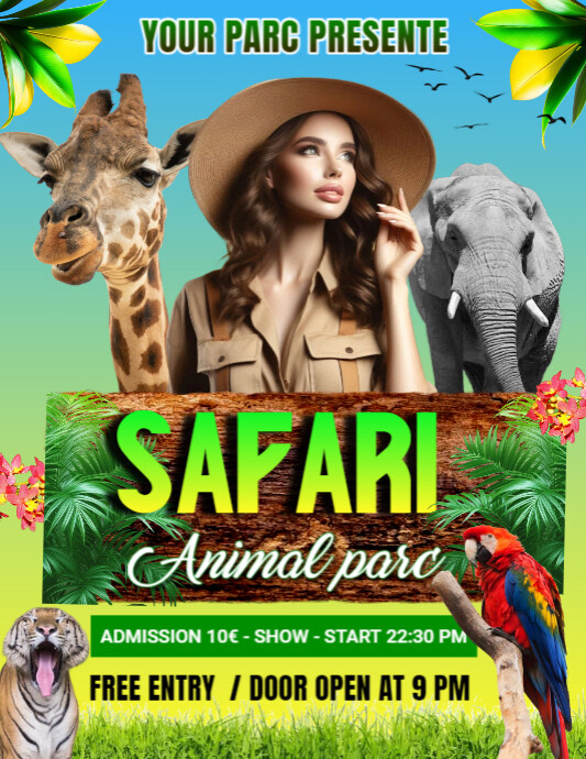 wild safari party flyer Template | PosterMyWall