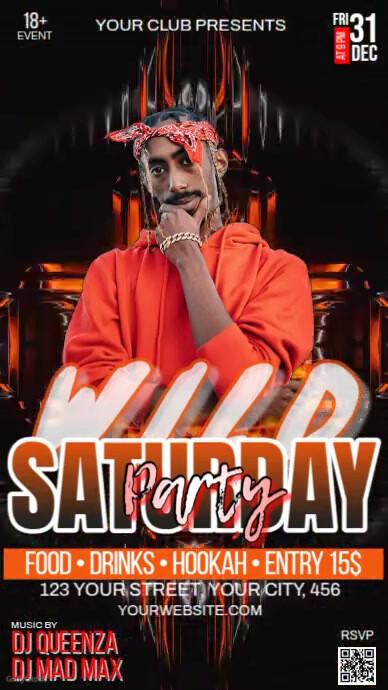 Wild Saturday Party Video Template | PosterMyWall