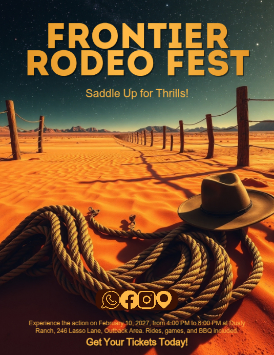 Wild West Rodeo Roundup Poster Template | PosterMyWall