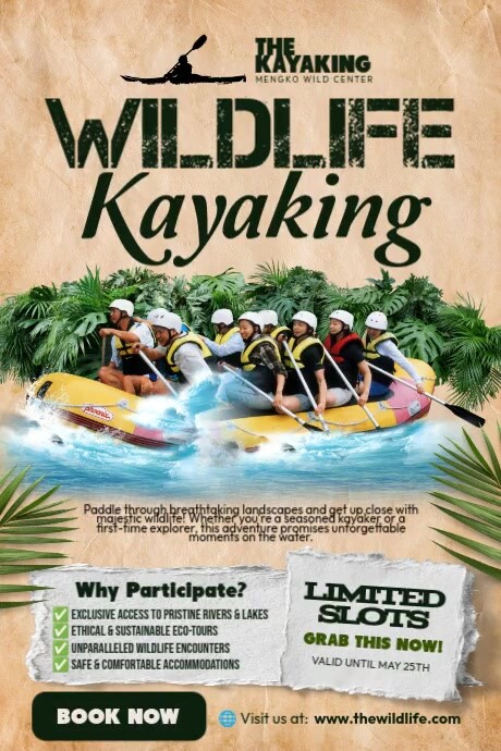 Copy of Wildlife Kayaking | PosterMyWall