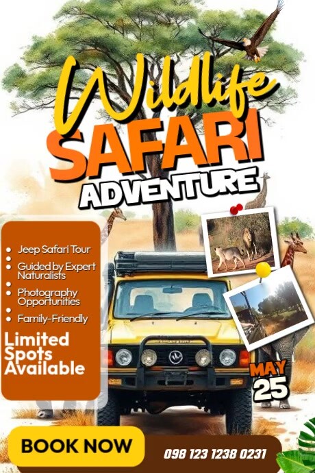Wildlife Safari Adventure Poster Template | PosterMyWall