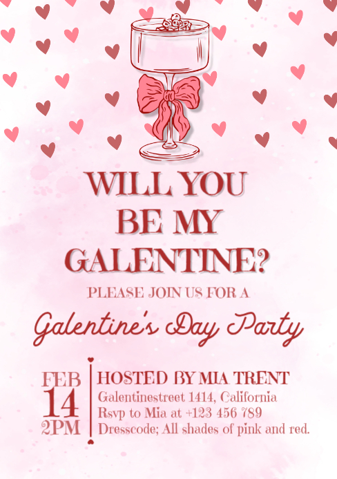Will you be my Galentine - party invitation Template | PosterMyWall