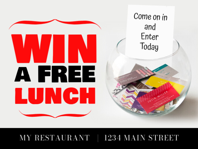 Win a Free Lunch Drawing Template | PosterMyWall