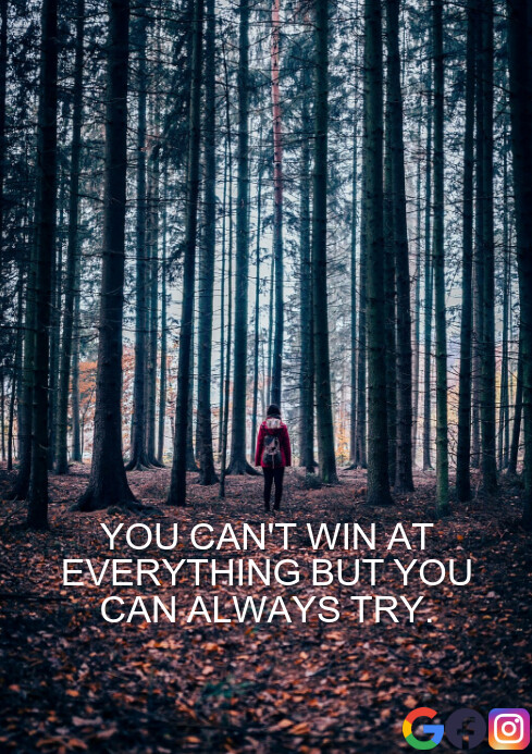 WIN AND TRY QUOTE TEMPLATE | PosterMyWall