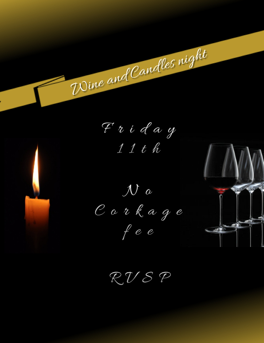Wine And candles Night Template | PosterMyWall