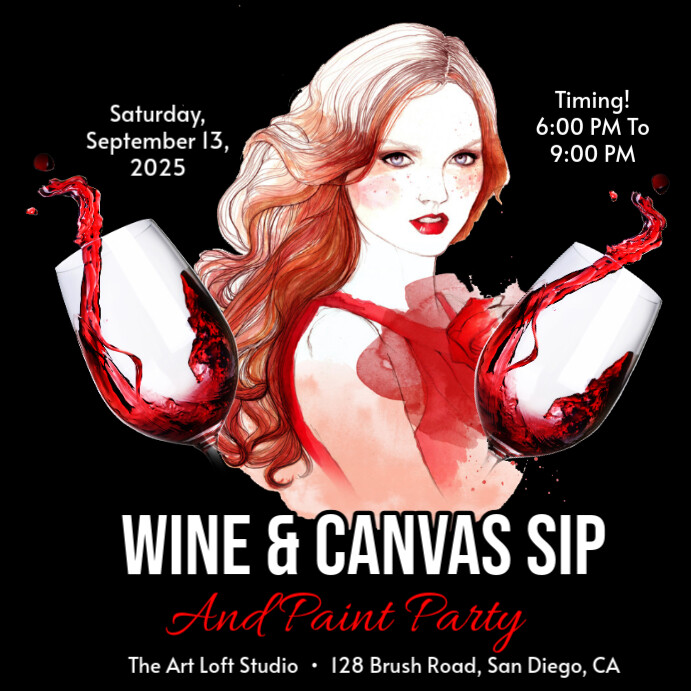 Wine and Canvas Flyer Template | PosterMyWall