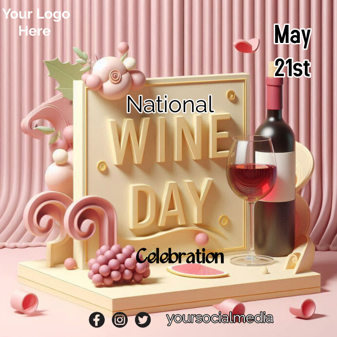 Copy of Wine Day Poster Template Instagram Post | PosterMyWall