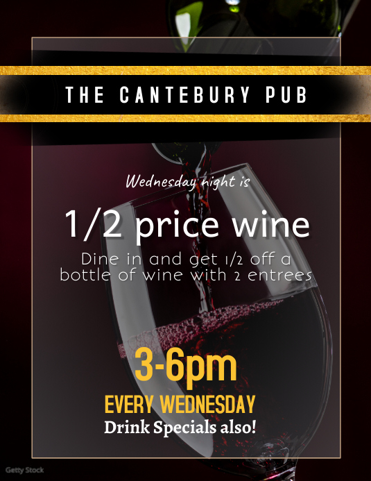 Wine Night Restaurant Special Flyer Template | PosterMyWall