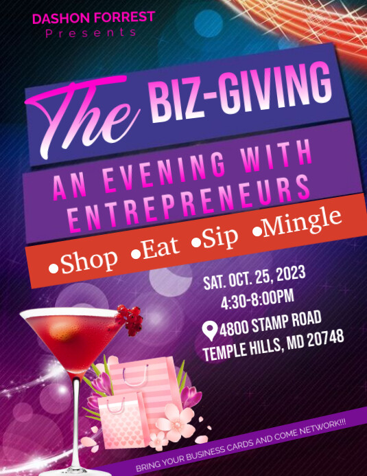 wine party FamesDave Flyer BizGiving Flyer , Template | PosterMyWall
