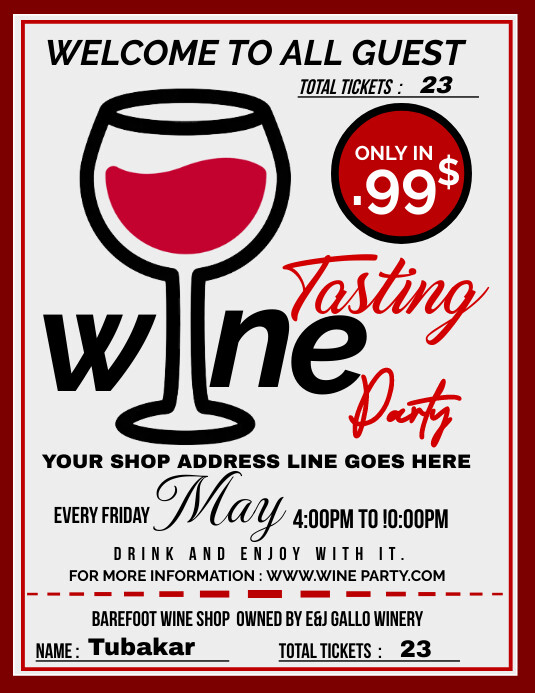 wine party flyer Template | PosterMyWall