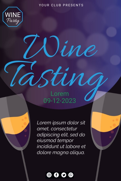 WINE PARTY POSTER TEMPLATE | PosterMyWall