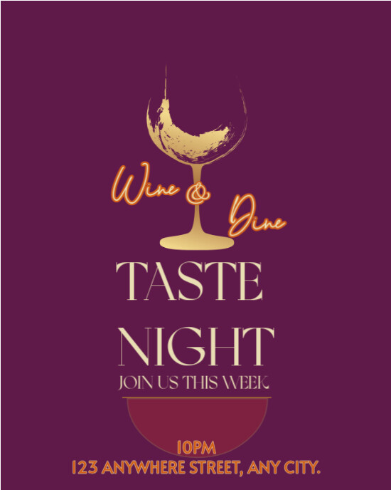 Wine Taste Night Template | PosterMyWall