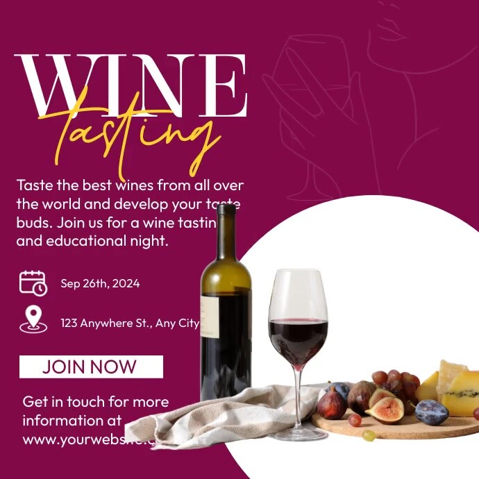 Plantilla de Wine Tasting Ads | PosterMyWall