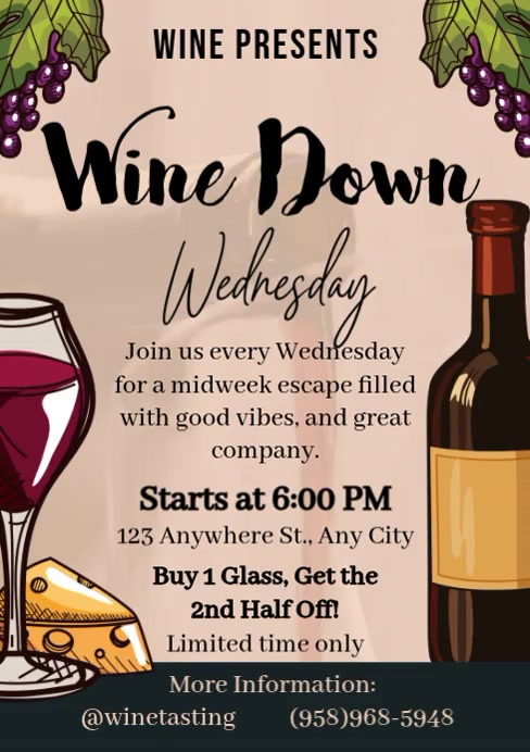 Wine tasting event Template | PosterMyWall