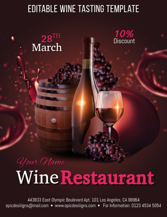 Wine Tasting Event Flyer | Social Media Ads Template | PosterMyWall