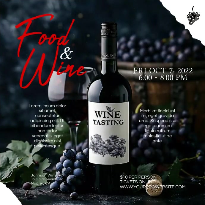 Wine Tasting Event Flyer Ad Template | PosterMyWall