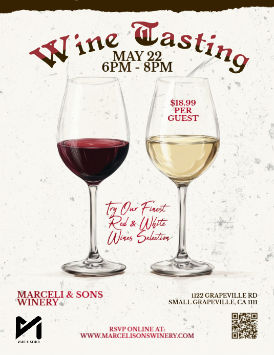 Wine Tasting Flyer (us Letter) Template | PosterMyWall