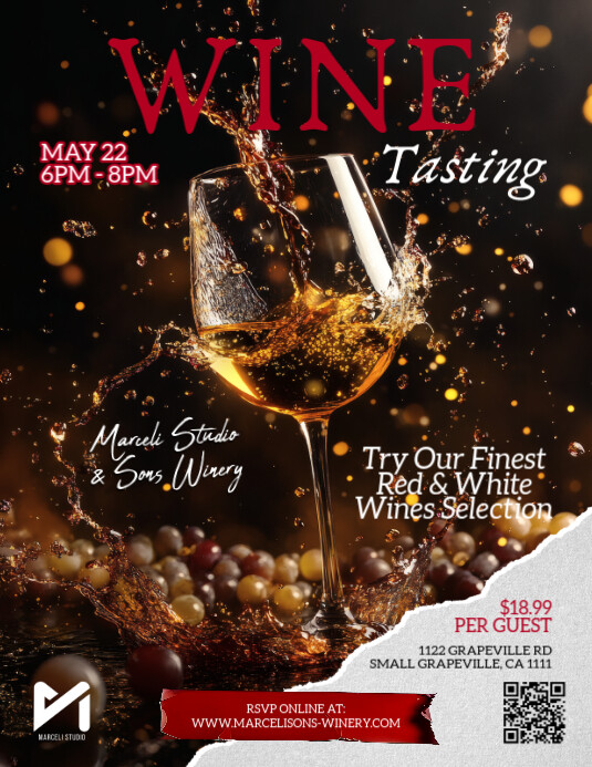 Wine Tasting Flyer (us Letter) Template | PosterMyWall